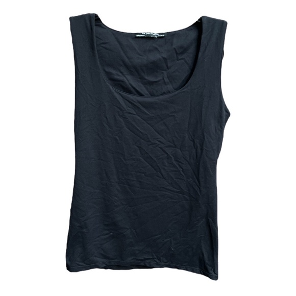 Zara | Tops | Zara Square Neck Tank Top Black Size Large | Poshmark